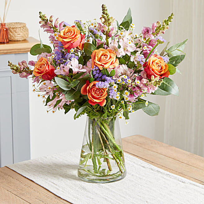 Lise Bouquet With Cherry Brandy Roses uk | Gift Lise Bouquet With ...