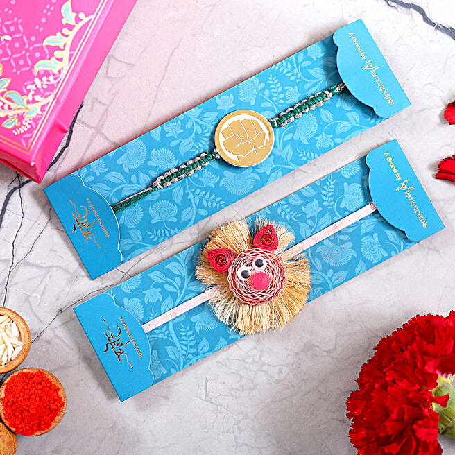 Metal Hulk And Peppa Pig Quilling Rakhi Exp uk | Gift Metal Hulk And ...