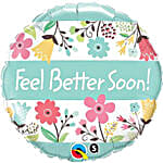 Feel Better Soon Floral Round Foil Balloon uk | Gift Feel Better Soon ...