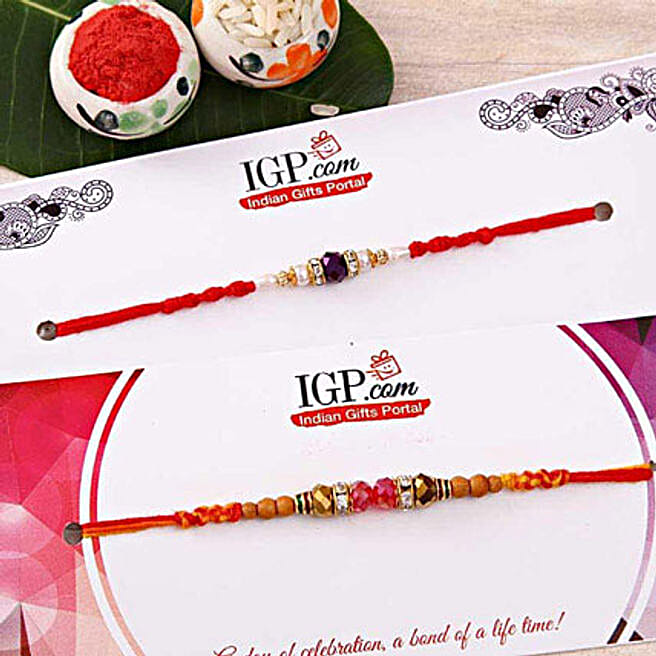 Set Of 2 Alluring Thread Rakhi usa | Gift Set Of 2 Alluring Thread Rakhi- FNP