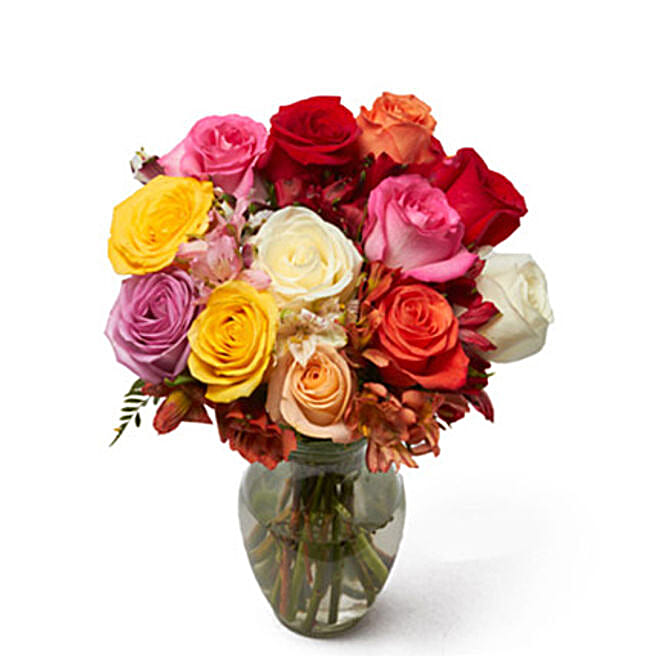 Roses And Alstros Bouquet usa | Gift Roses And Alstros Bouquet- FNP