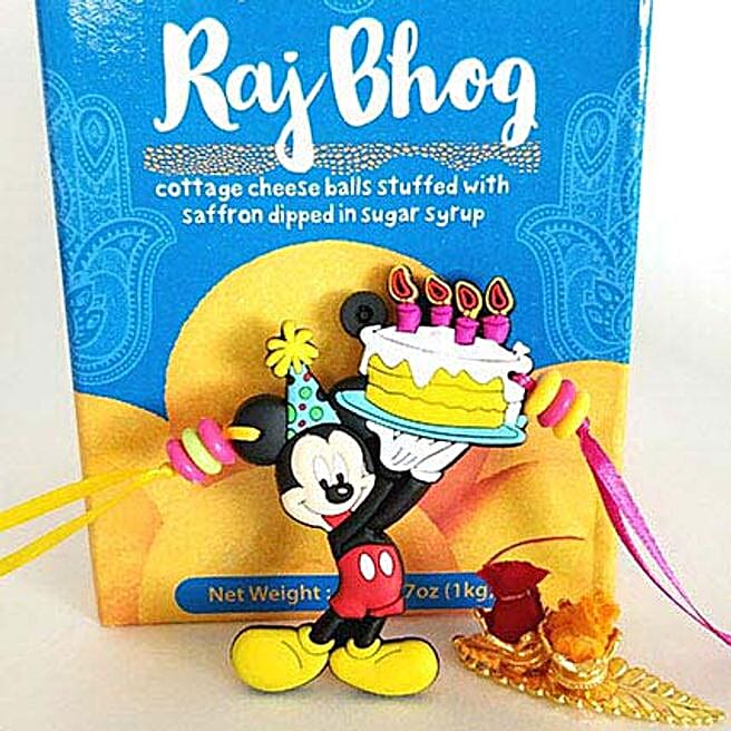 Rajbhog And Mickey Mouse Rakhi usa | Gift Rajbhog And Mickey Mouse ...