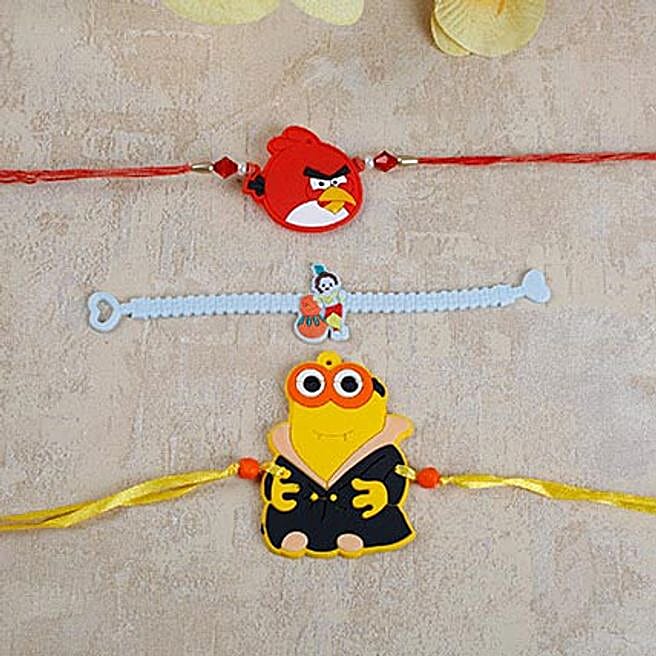 3 Adorable Kids Rakhi usa | Gift 3 Adorable Kids Rakhi- FNP