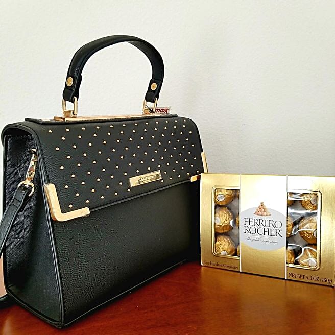 Black Purse Gift Combo usa | Gift Black Purse Gift Combo- FNP
