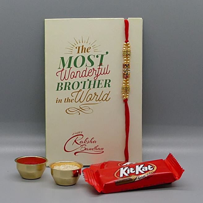 One Splendid Rakhi And Kit Kat Combo usa | Gift One Splendid Rakhi And ...