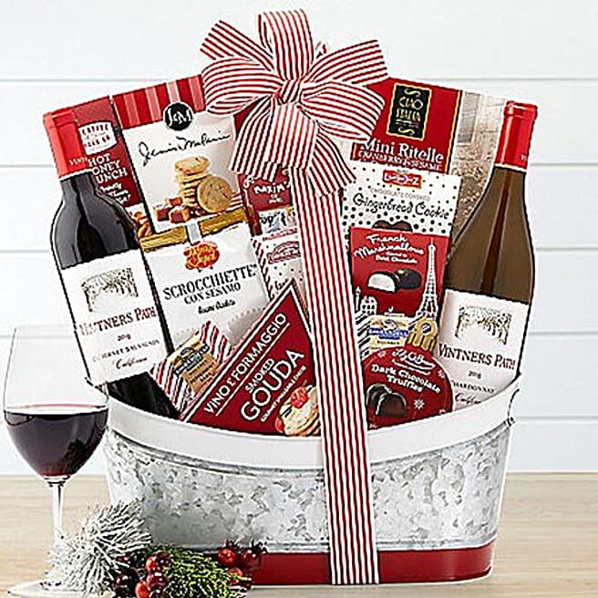 Vintners Path Wine N Snack Basket usa | Gift Vintners Path Wine N Snack ...