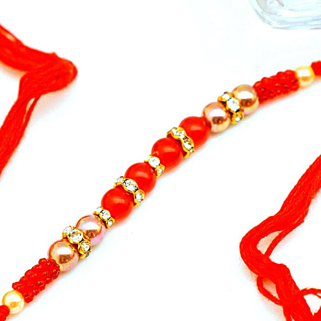 Red Beads Rakhi usa | Gift Red Beads Rakhi- FNP