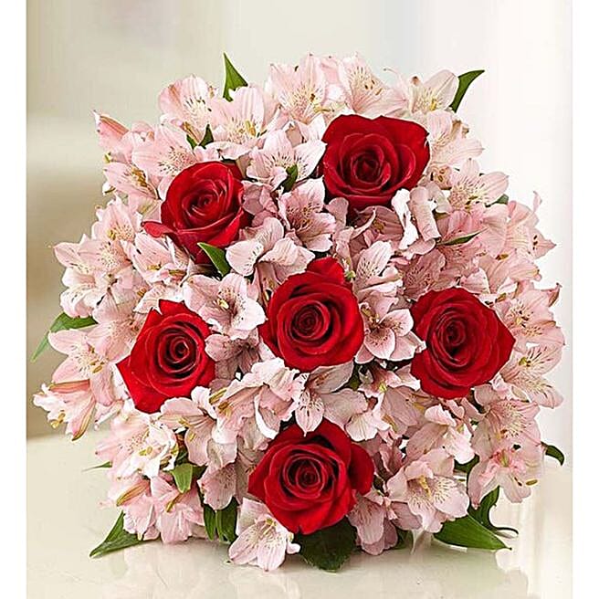 Peruvian Lily And Rose Bouquet usa | Gift Peruvian Lily And Rose ...