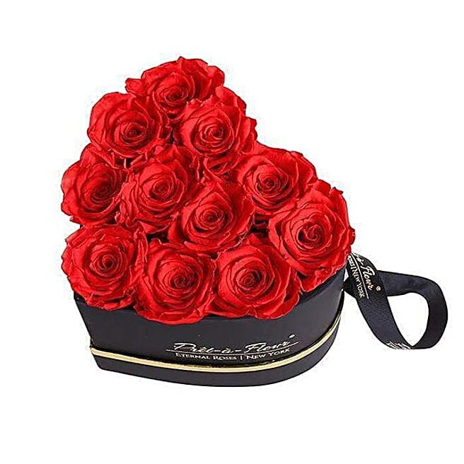 Red Eternal Roses In Black Boxes usa | Gift Red Eternal Roses In Black ...