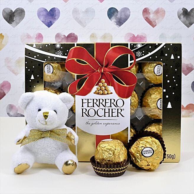 Ferrero Rocher And Teddy Bear Combo usa | Gift Ferrero Rocher And Teddy ...