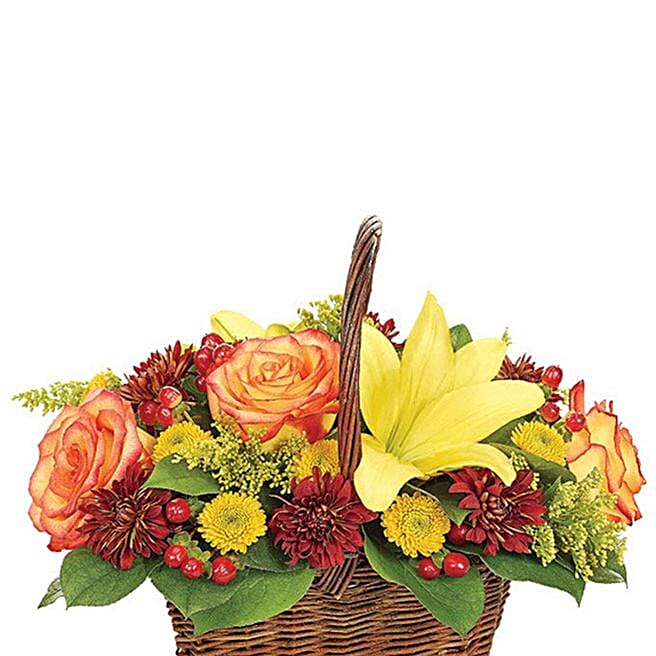 Heavenly Mixed Flowers Basket usa | Gift Heavenly Mixed Flowers Basket- FNP