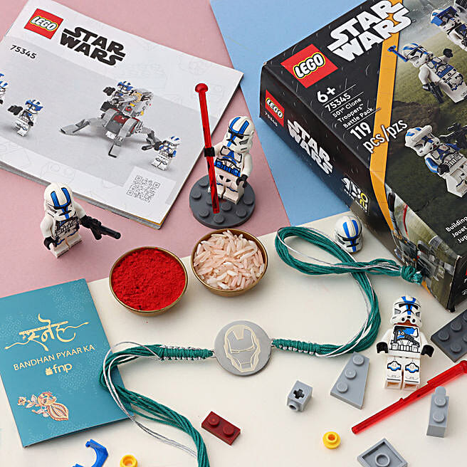 Sneh Ironman Kids Rakhi & Star Wars Lego usa | Gift Sneh Ironman Kids ...