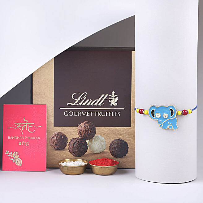 Sneh Cute Appu Kids Rakhi & Lindt Gourmet Truffle usa | Gift Sneh Cute ...