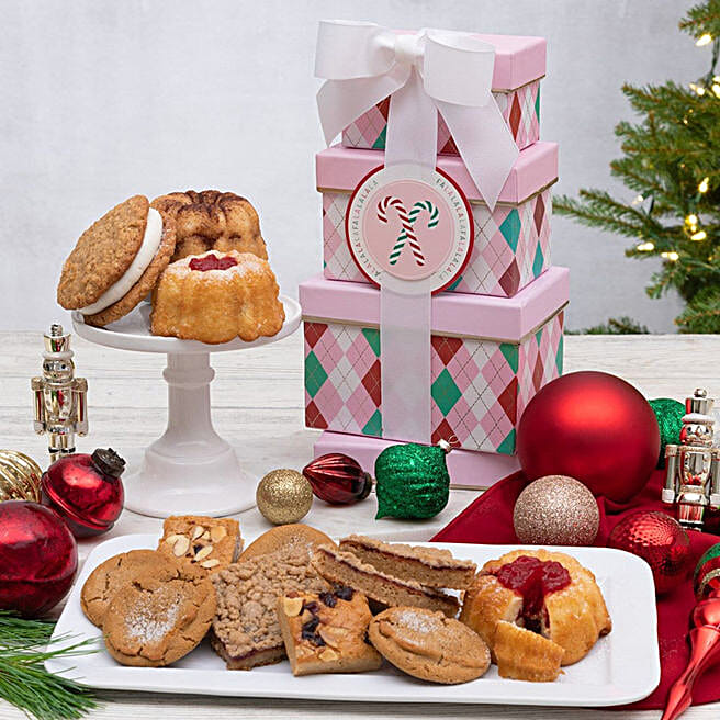 Sweet Blondies And Jam Filled Baked Goods Tower usa | Gift Sweet ...