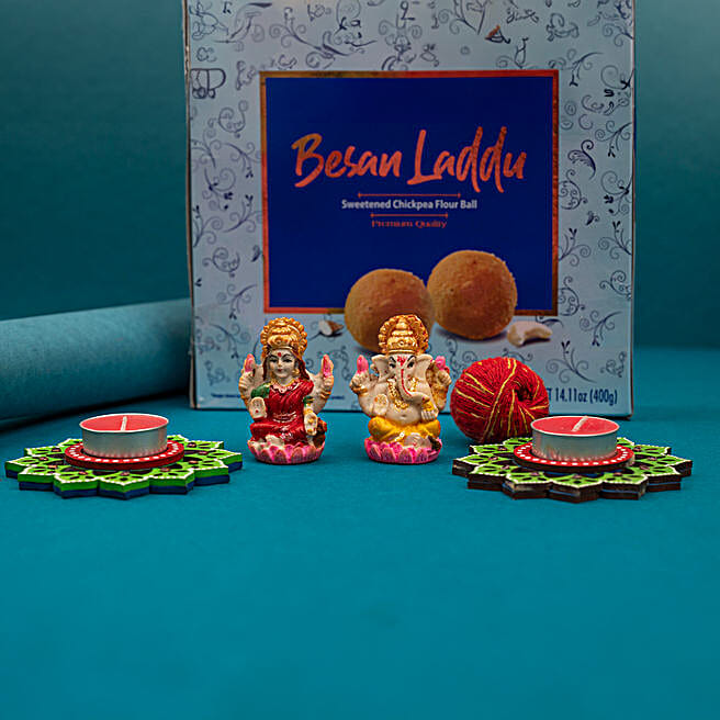 Laxmi & Ganesha Glow Gift Set usa | Gift Laxmi & Ganesha Glow Gift Set- FNP